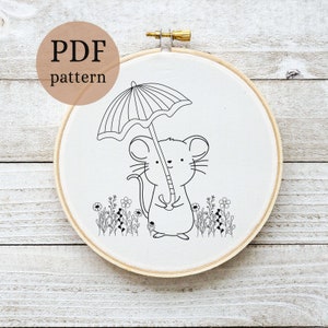 Tiny Mouse Miniature Embroidery Pattern, Thread Painting Pattern ...