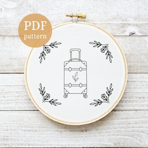Set of 3 Travel Embroidery Designs, Travel Embroidery Ornaments, DIY ...