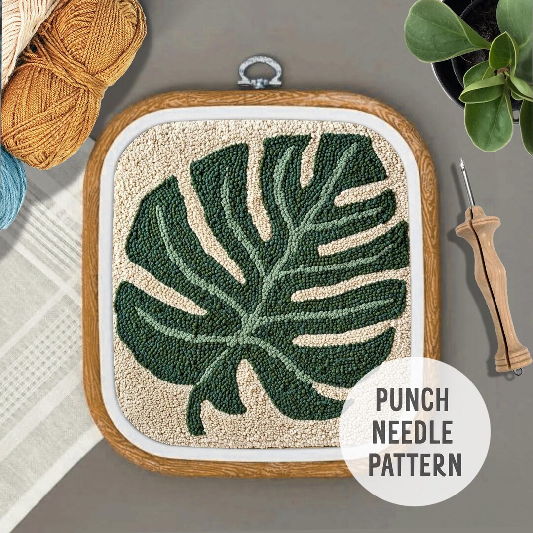 Monstera Plant Lady Punch Needle Pattern, Punch Needle Pattern, PDF ...