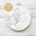 Mermaid Embroidery Pattern, Kids Hand Embroidery Pattern, Cute ...