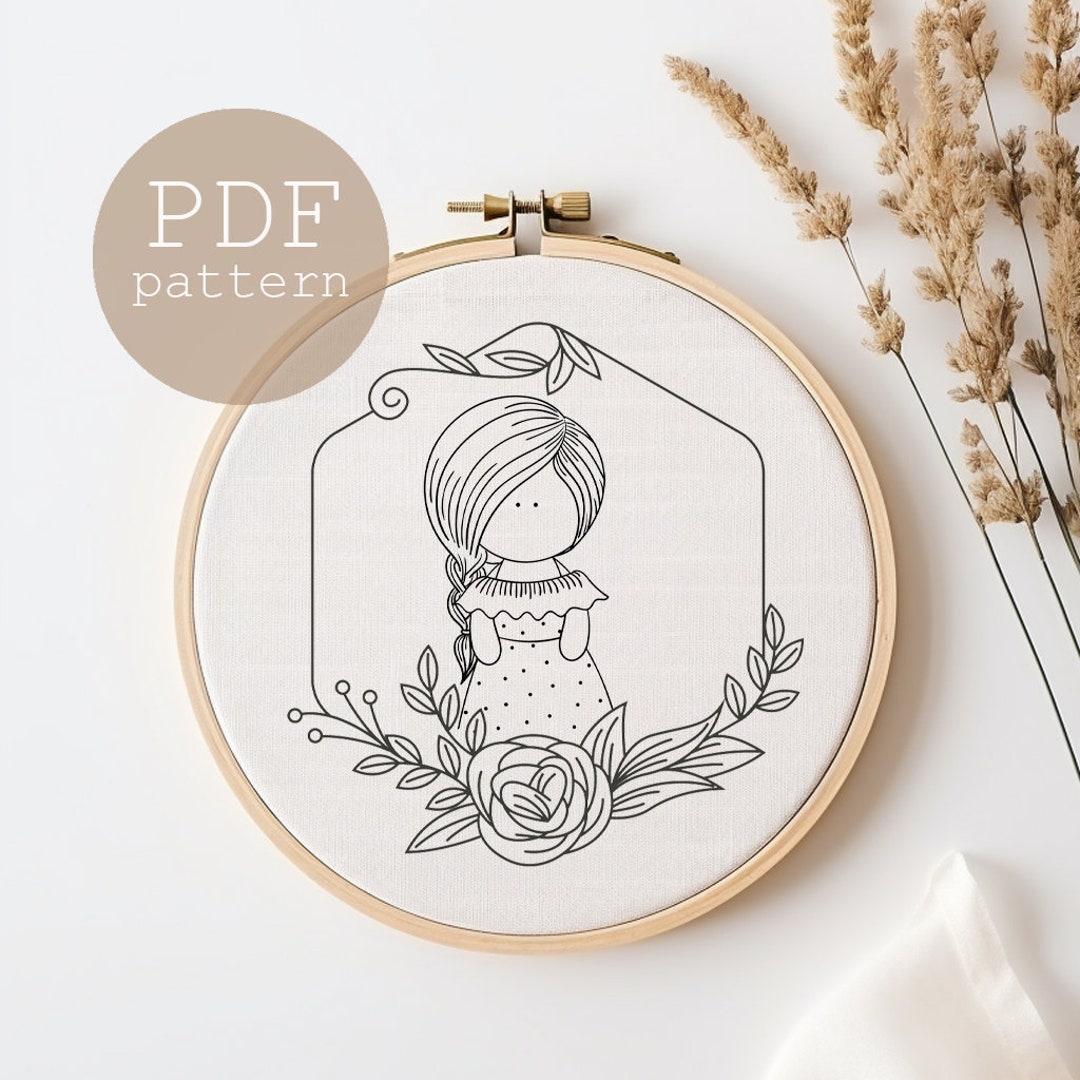 Modern Embroidery Pattern, Doll Embroidery Design, Hand Embroidery ...