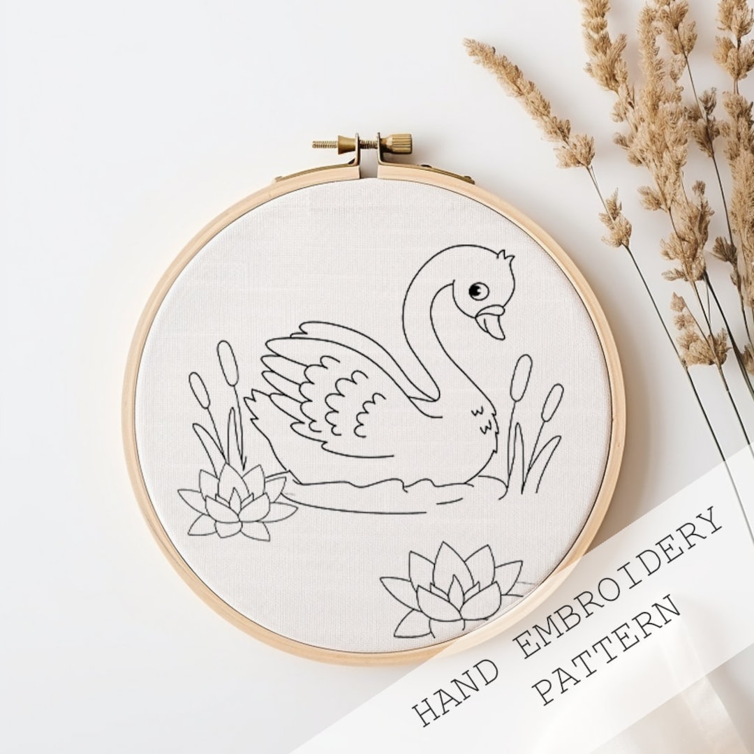 Swan Hand Embroidery Pattern, Counted Embroidery Pattern Swan, Cross ...