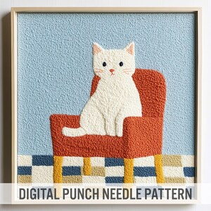 Cat Punch Needle Pattern: DIY Home Decor (PDF Template) - Etsy