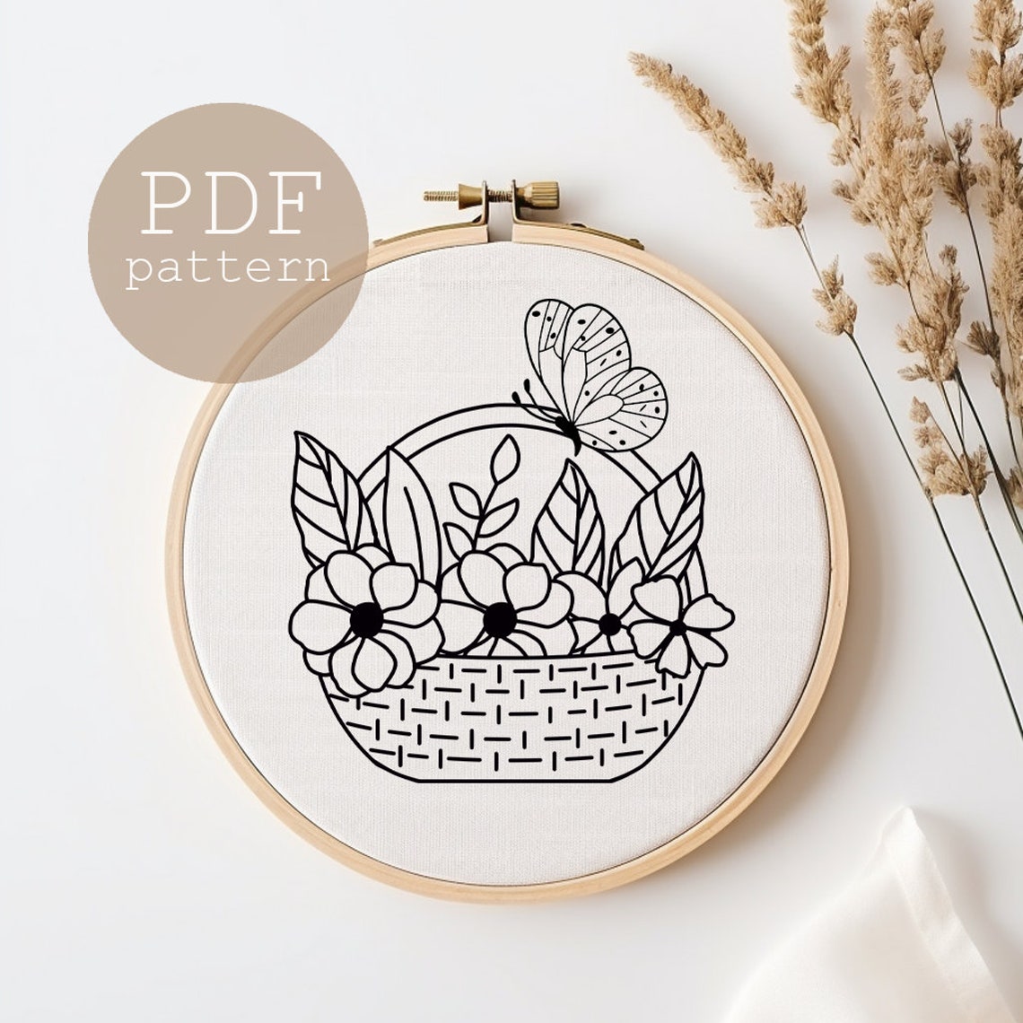 Beginner Floral Embroidery Pattern, DIY Template (PDF Pattern) - Etsy