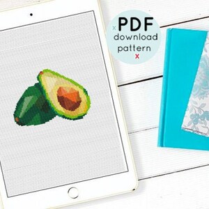 Avocato Cross Stitch Pattern, Pdf Pattern, Kitchen Cross Stitch, Fruit ...