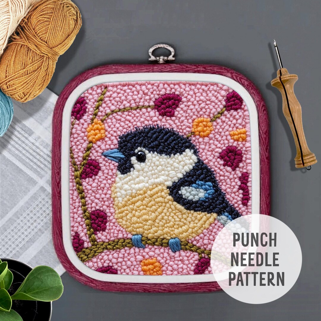 Adorable Bird Punch Needle, Printable Pattern, Needle Arts Craft ...