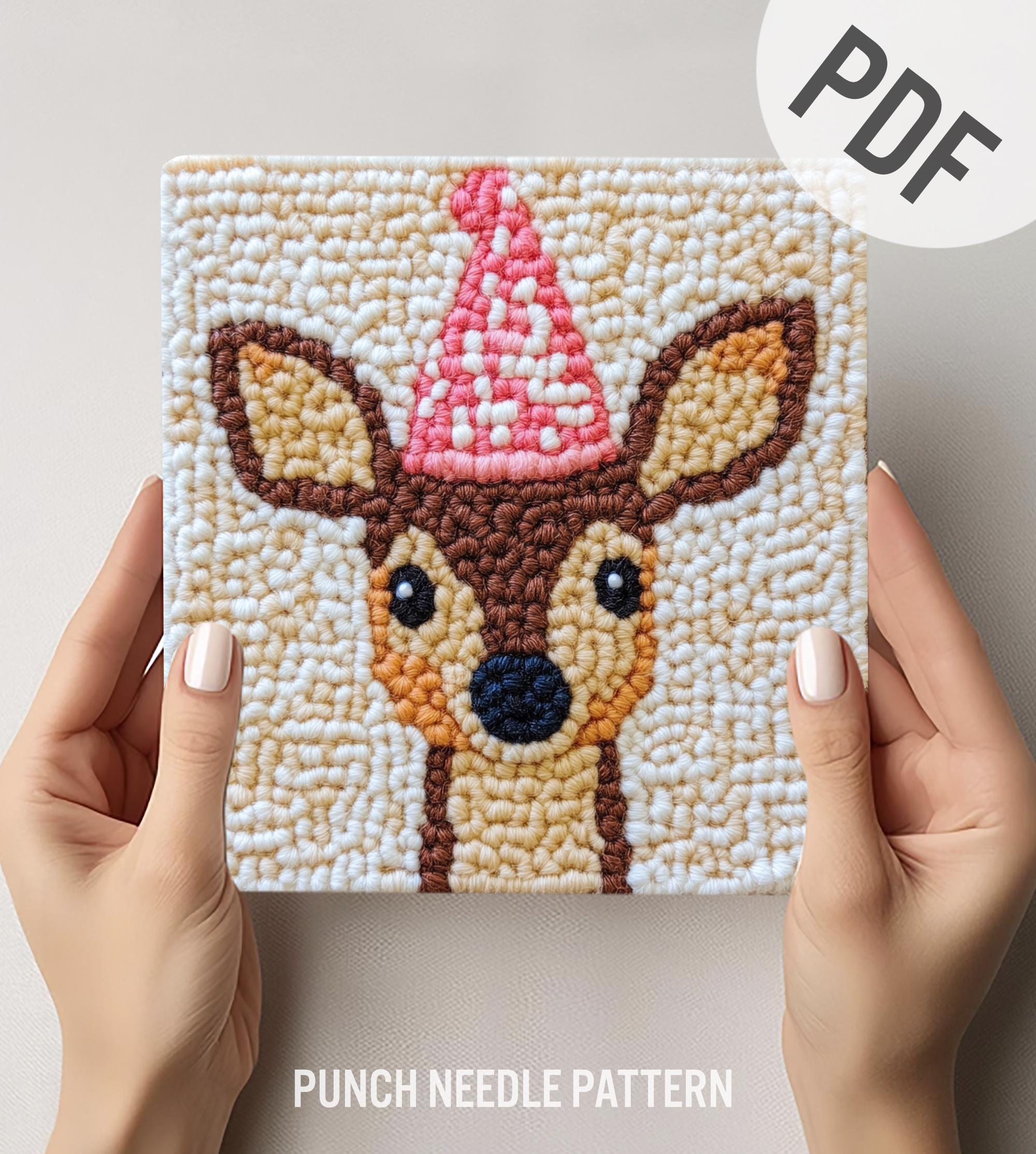 Party Deer Punch Needle Pattern: DIY Nursery Decor (PDF Download) - Etsy