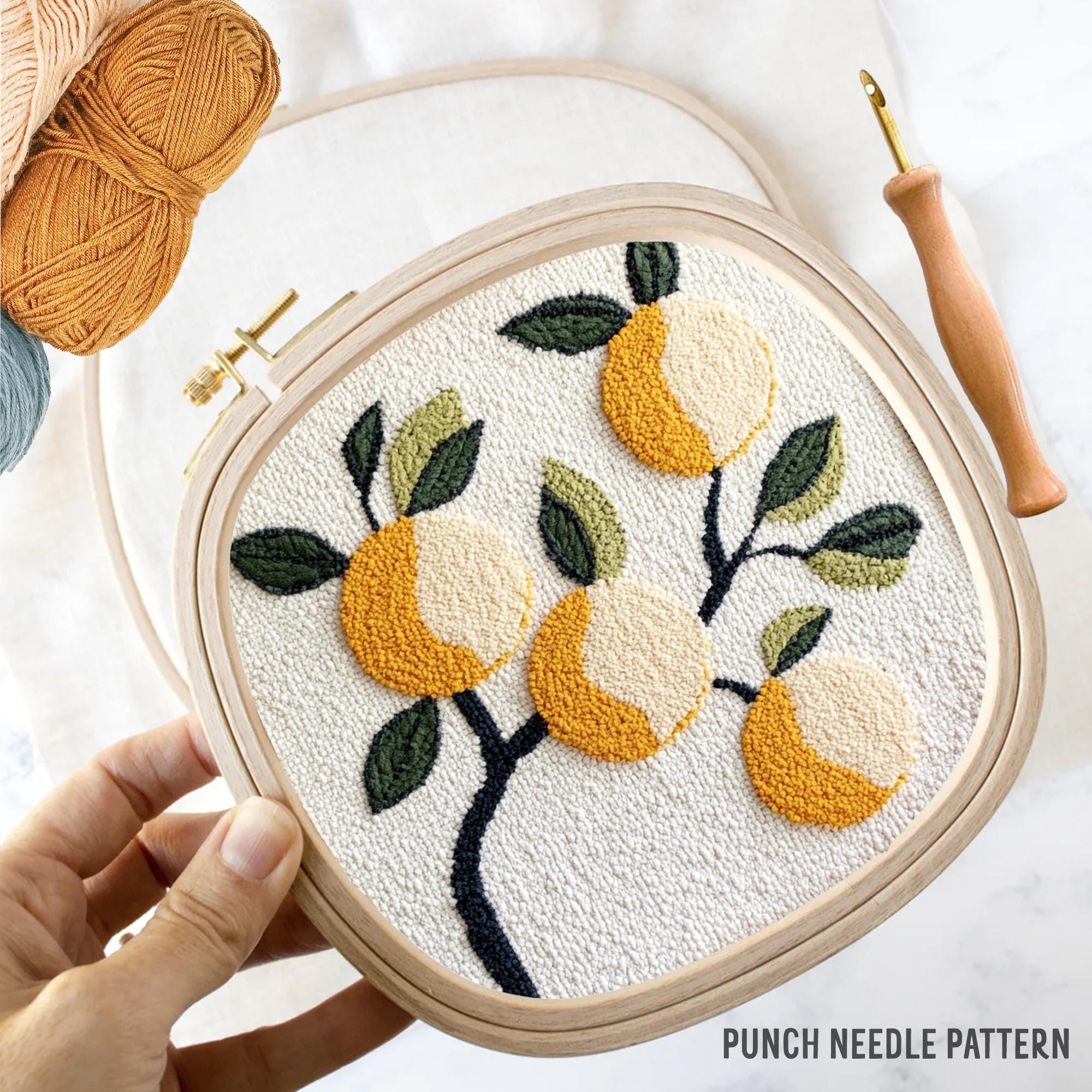 Oranges Punch Needle Pattern: DIY Kitchen Decor (PDF Download) - Etsy