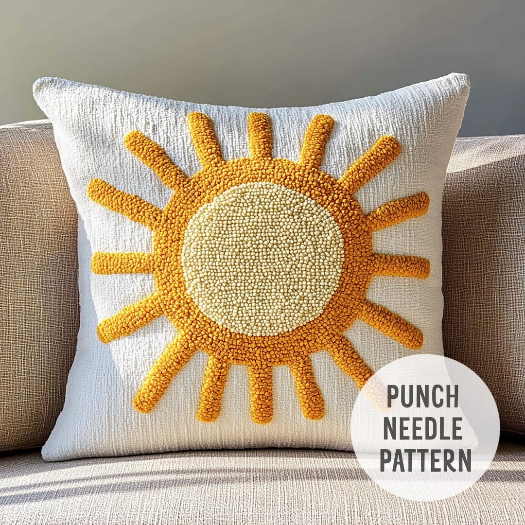 Sun Punch Needle Pattern, Kids Room Decor, Yarn Art, Handmade ...