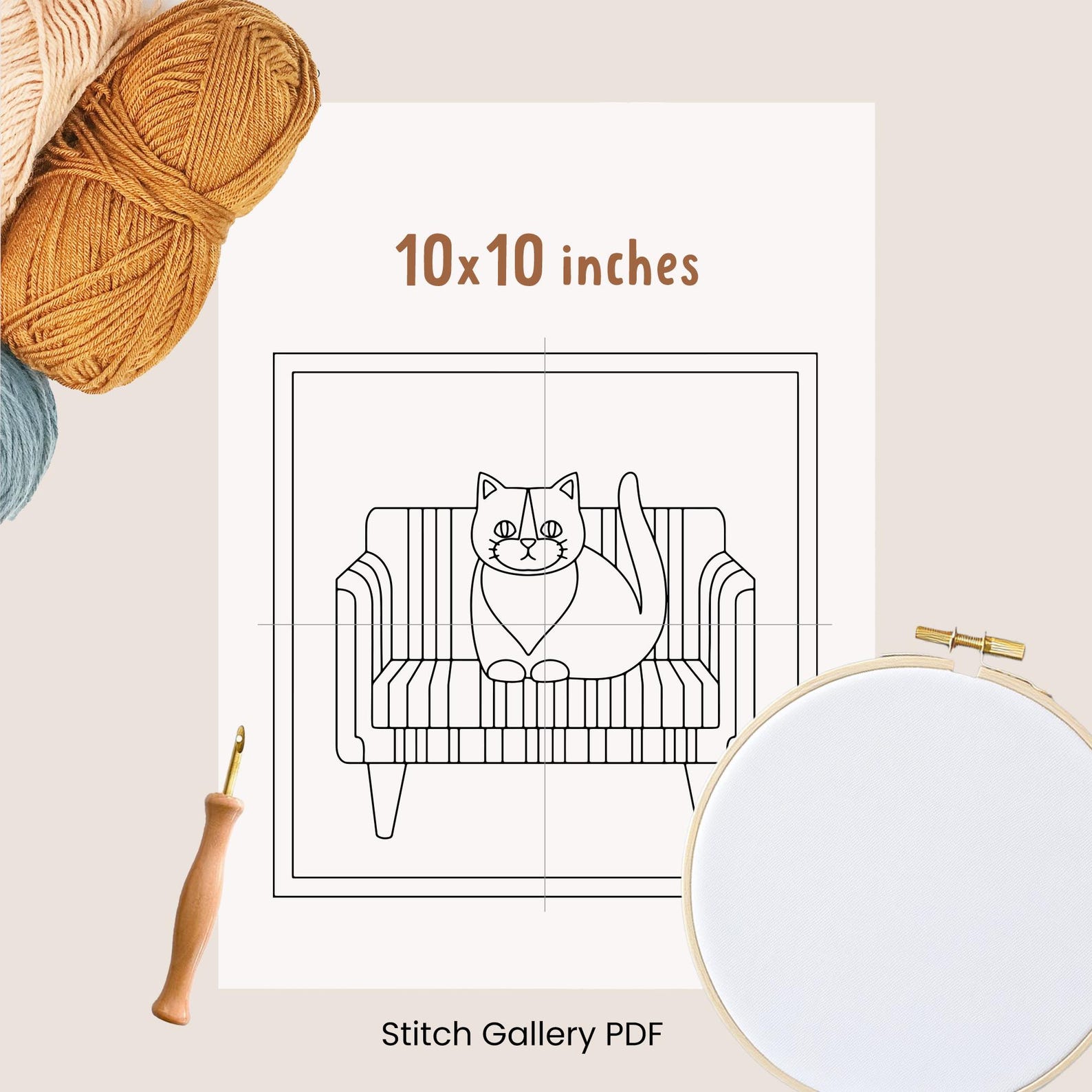Cat Pile Punch Needle Pattern: Modern DIY Embroidery (PDF Pattern) - Etsy