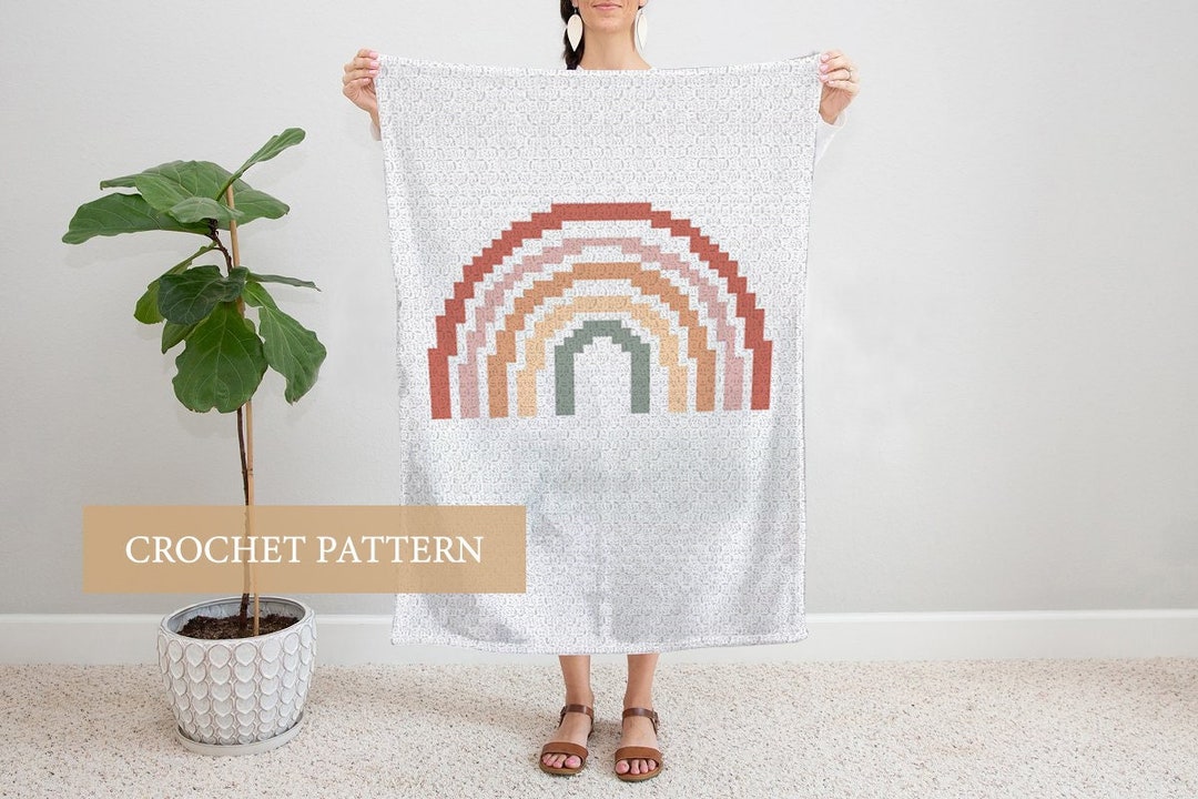 Rainbow Crochet Graph + Written Pattern for C2C & Tapestry Crochet, C2C ...