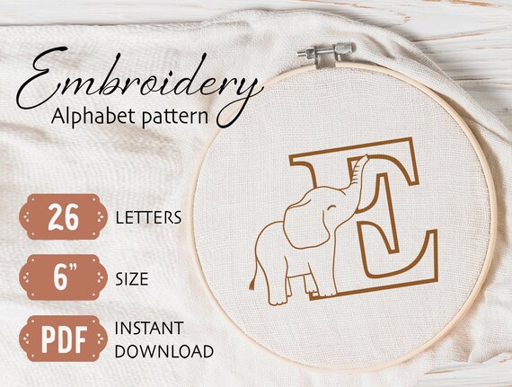 Complete Alphabet Embroidery Pattern Animal Embroidery - Etsy