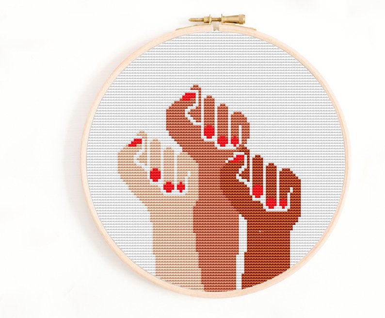 Modern Woman Embroideryfemale Cross Stitch Patternmodern - Etsy