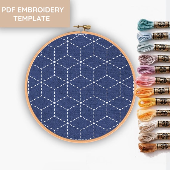 Sashiko Embroidery Pattern Embroidery Transfers Sashiko - Etsy