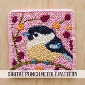 Adorable Bird Punch Needle, Printable Pattern, Needle Arts Craft ...