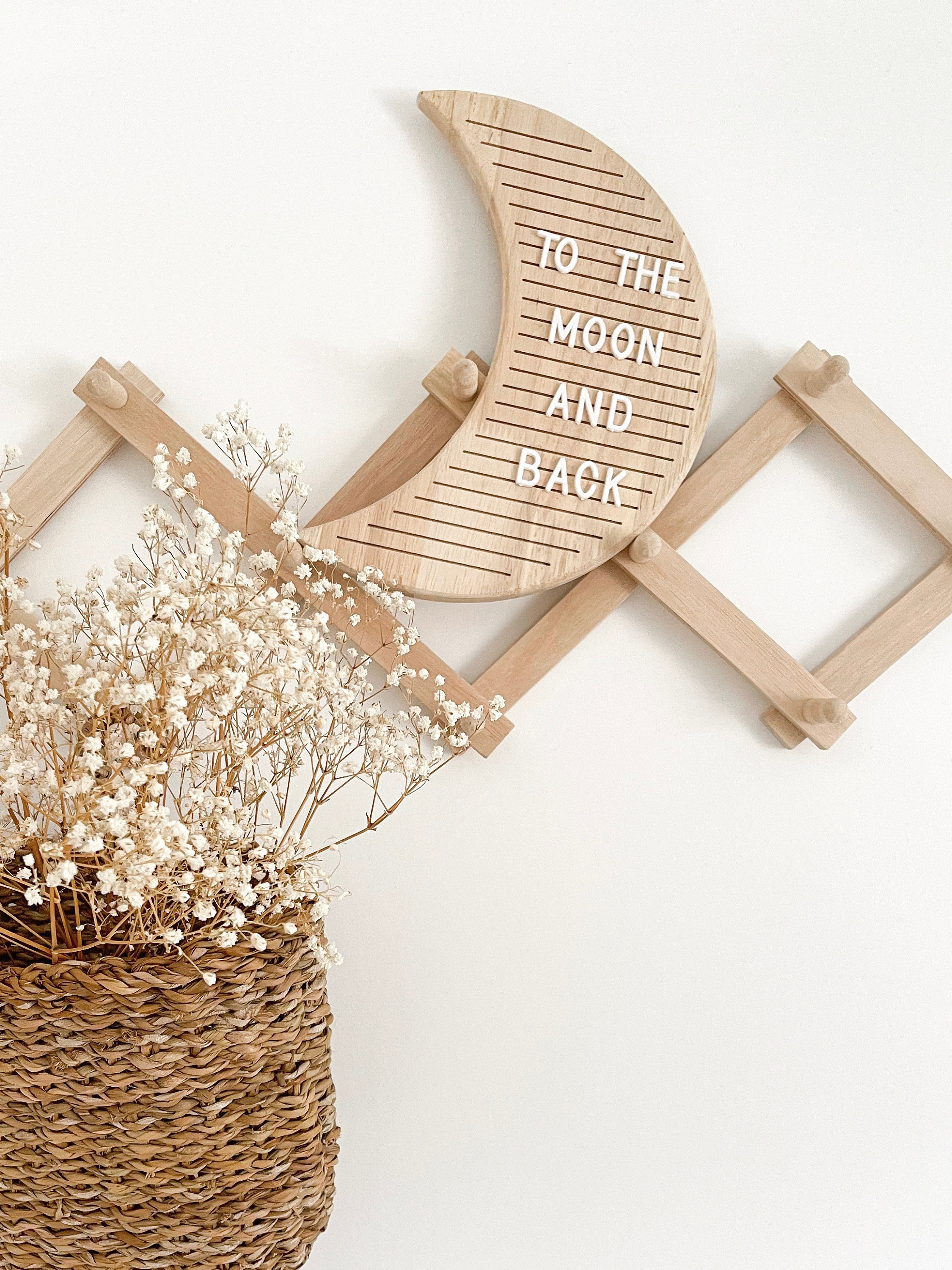 Moon Letter Board Wooden Letter Board Nursery Decor Moon | Etsy