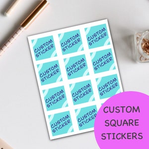 Custom Square Logo Stickers Weatherproof Waterproof Laminated Matte ...