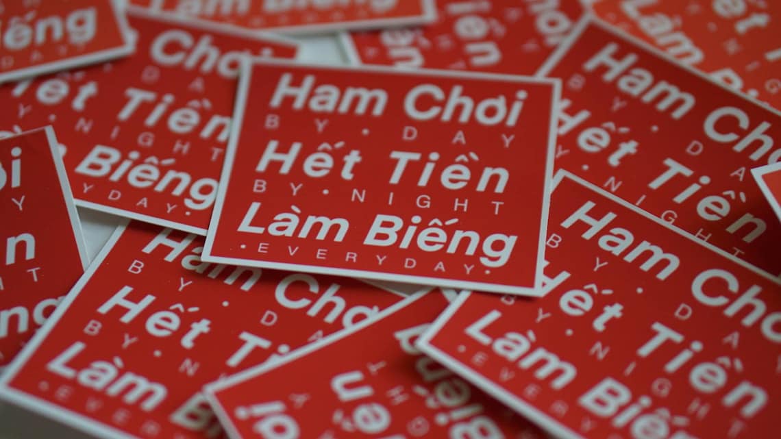 Ham Choi Het Tien Lam Bieng Vietnamese Motto Sticker Red - Etsy