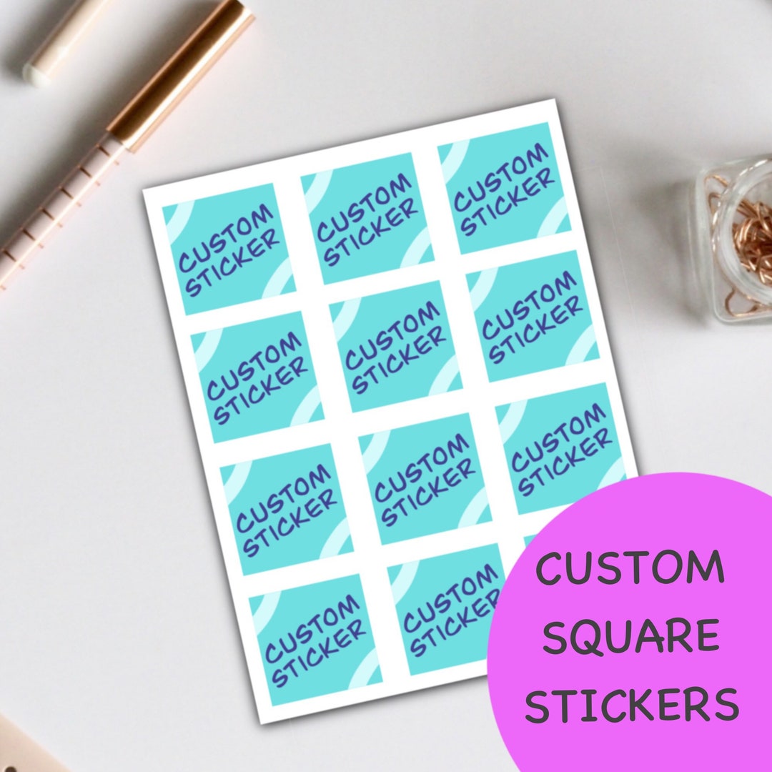 Custom Square Logo Stickers | Weatherproof Waterproof Laminated Matte ...