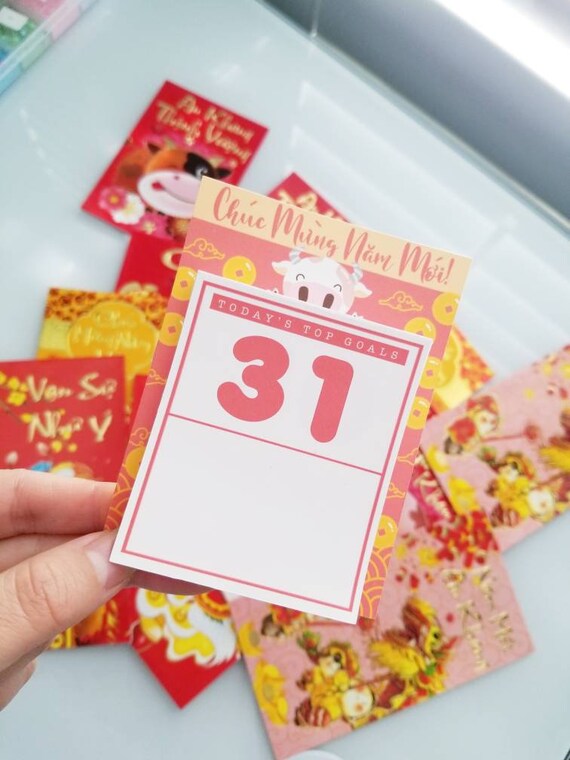 Monthly Goal Countdown Tear-off Calendar Memo Pad inspired by | Etsy