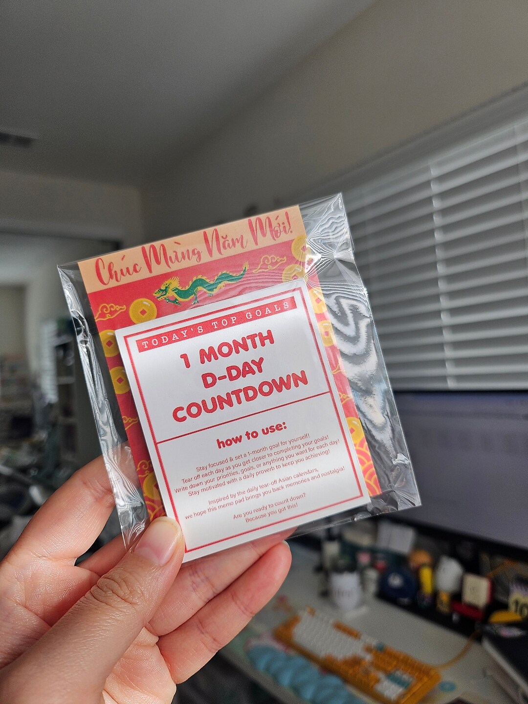 Monthly Goal Countdown Tear-off Calendar Memo Pad Inspired by ...