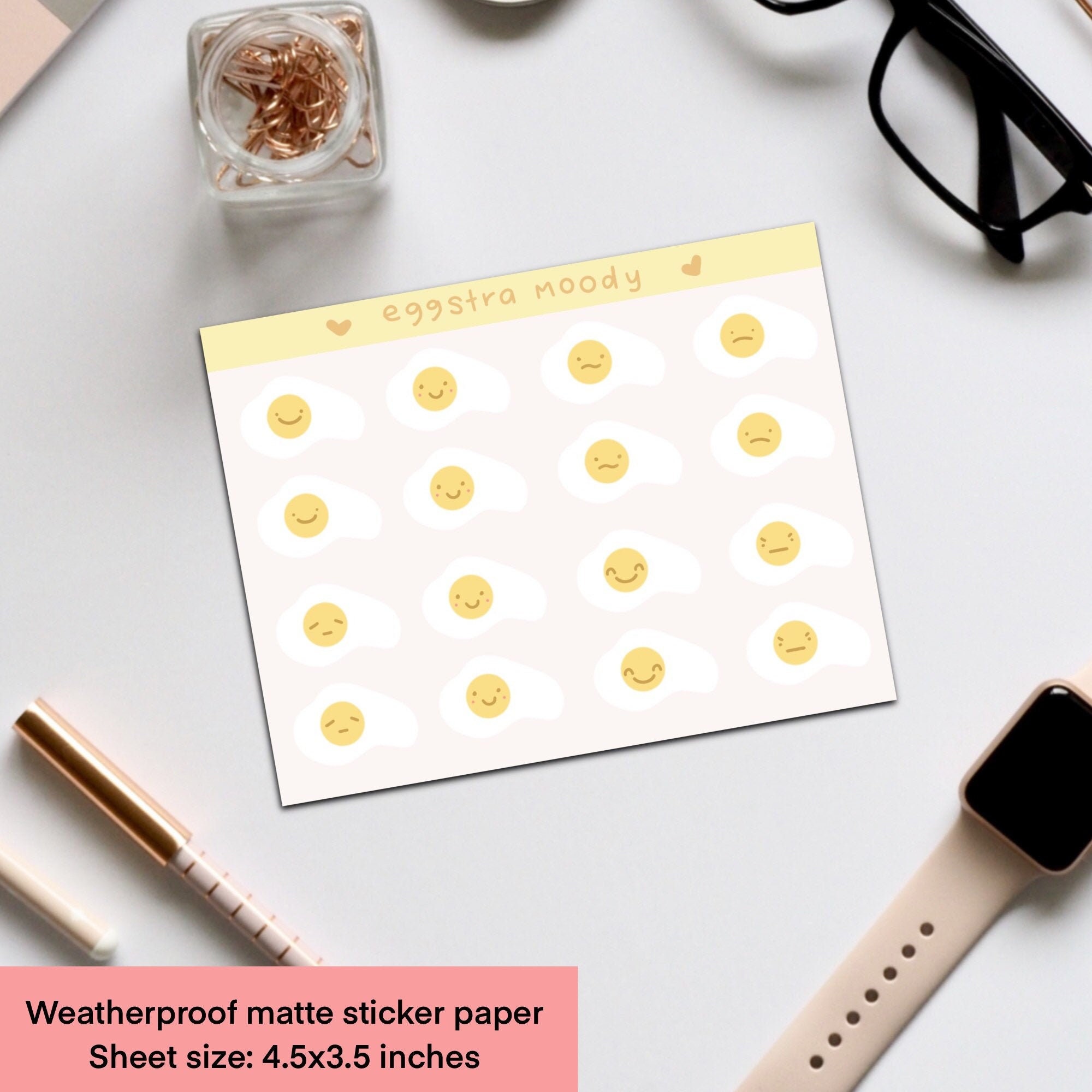 Eggstra Moody Egg Stickers Sunny Side up Funny Egg Deco - Etsy