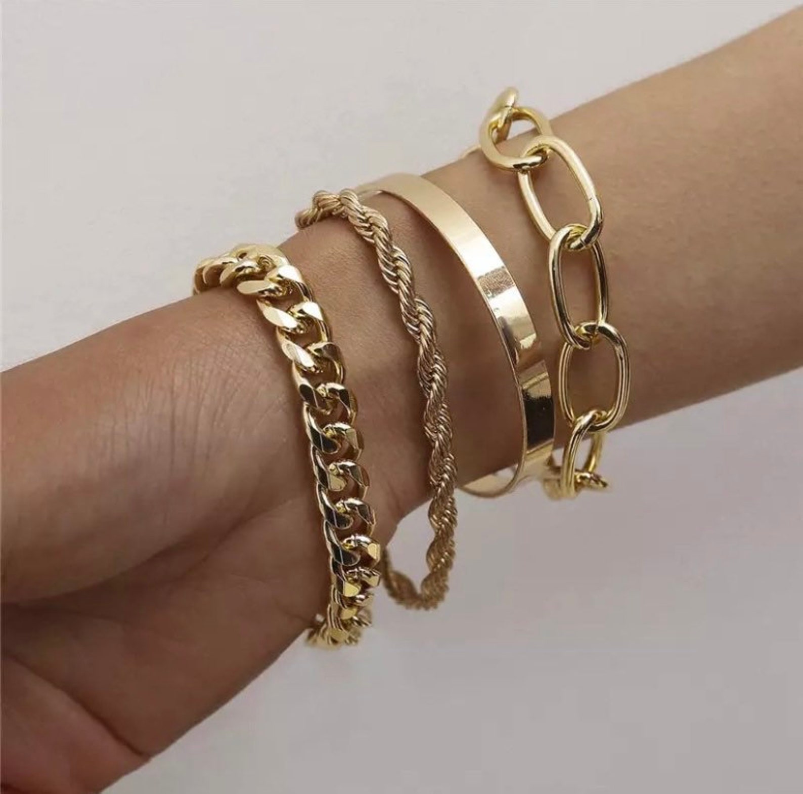 4pcs Stacking Multi-layered Bracelet Set - Etsy UK