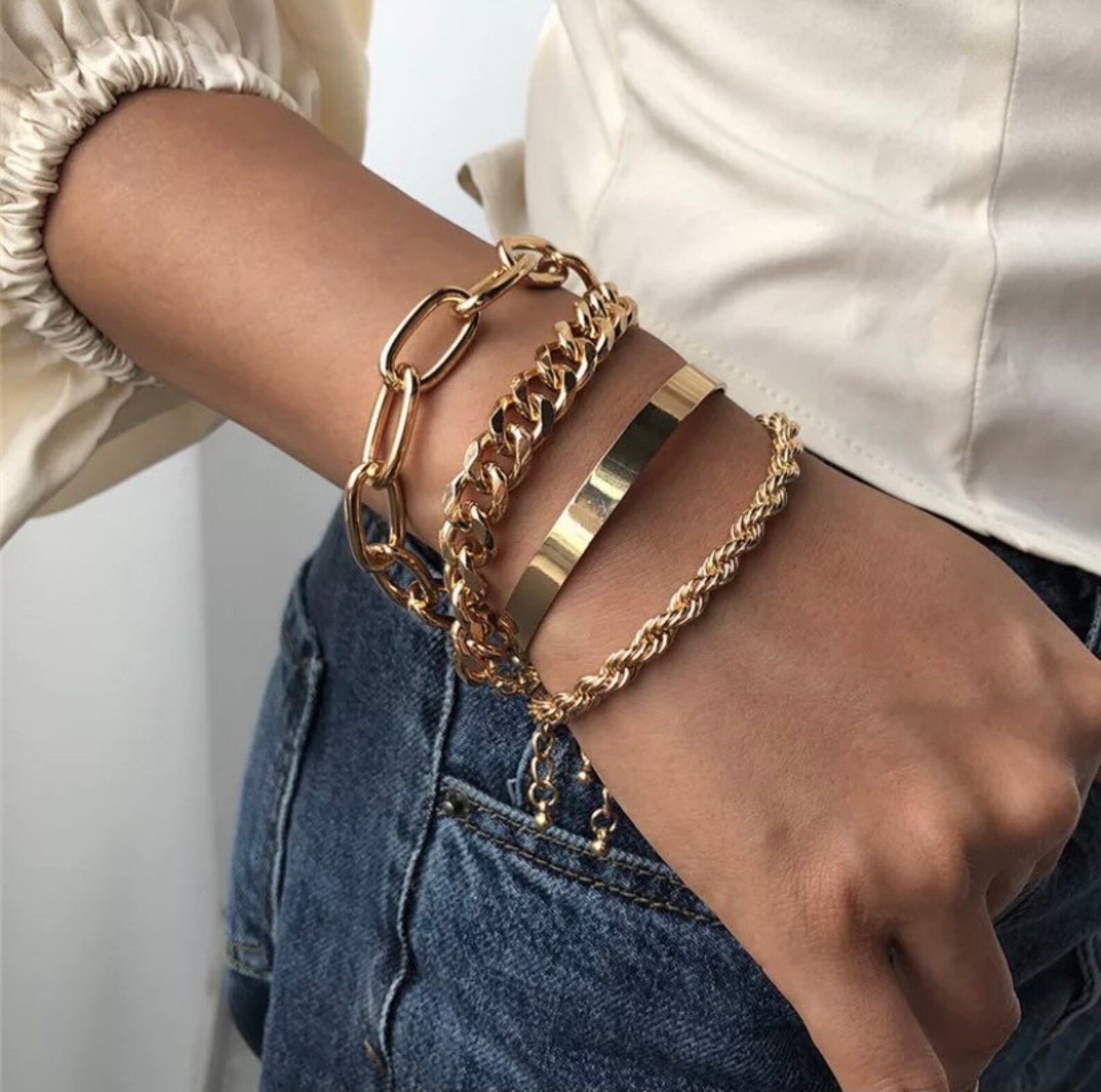 4pcs Stacking Multi-layered Bracelet Set - Etsy UK