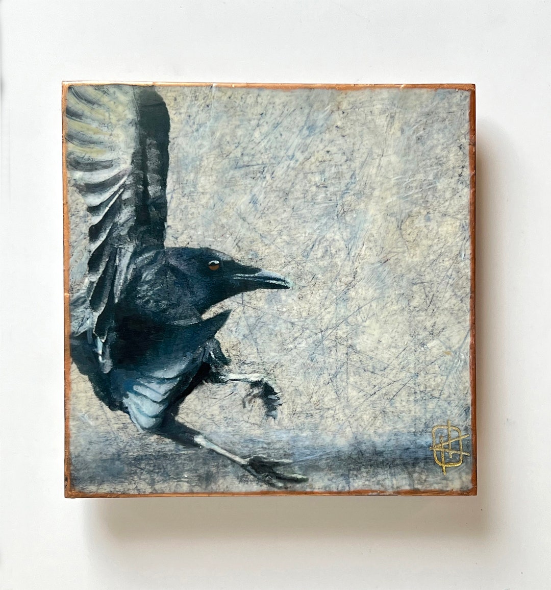 Crow Art, Encaustic, boris, Signed Wall Art, Ravens, Black Birds, Bird ...