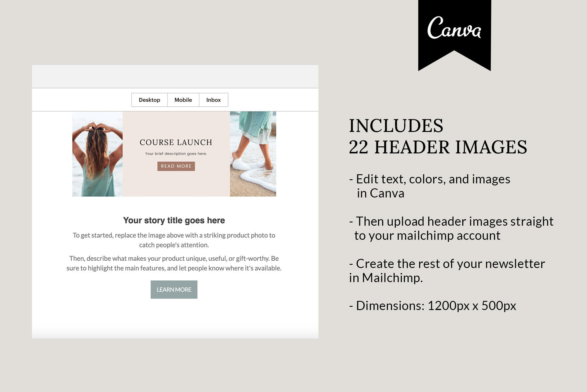 Mailchimp Email Header Templates | Email Newsletter Header | Instant ...