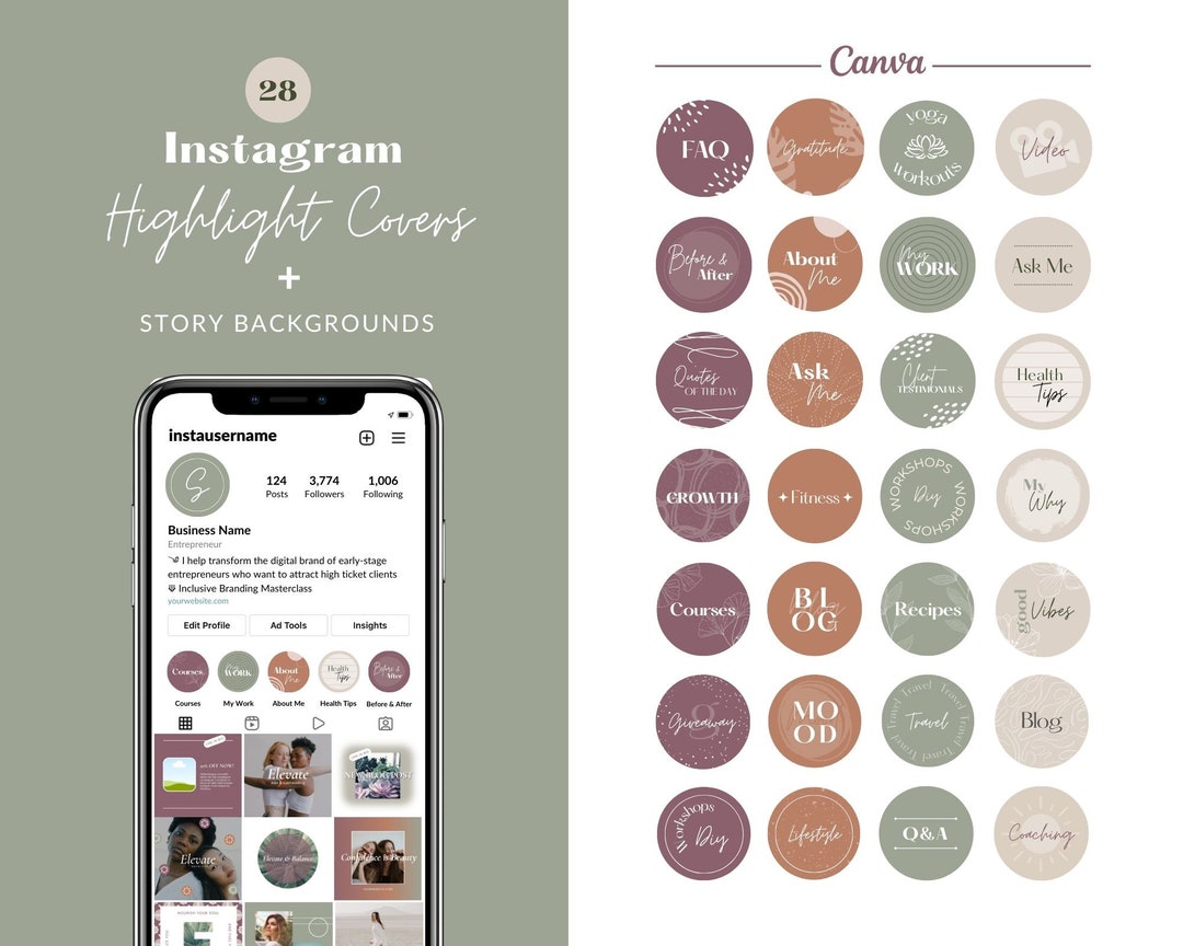 Colorful Instagram Highlight Cover | Leafy Highlight Cover Green ...