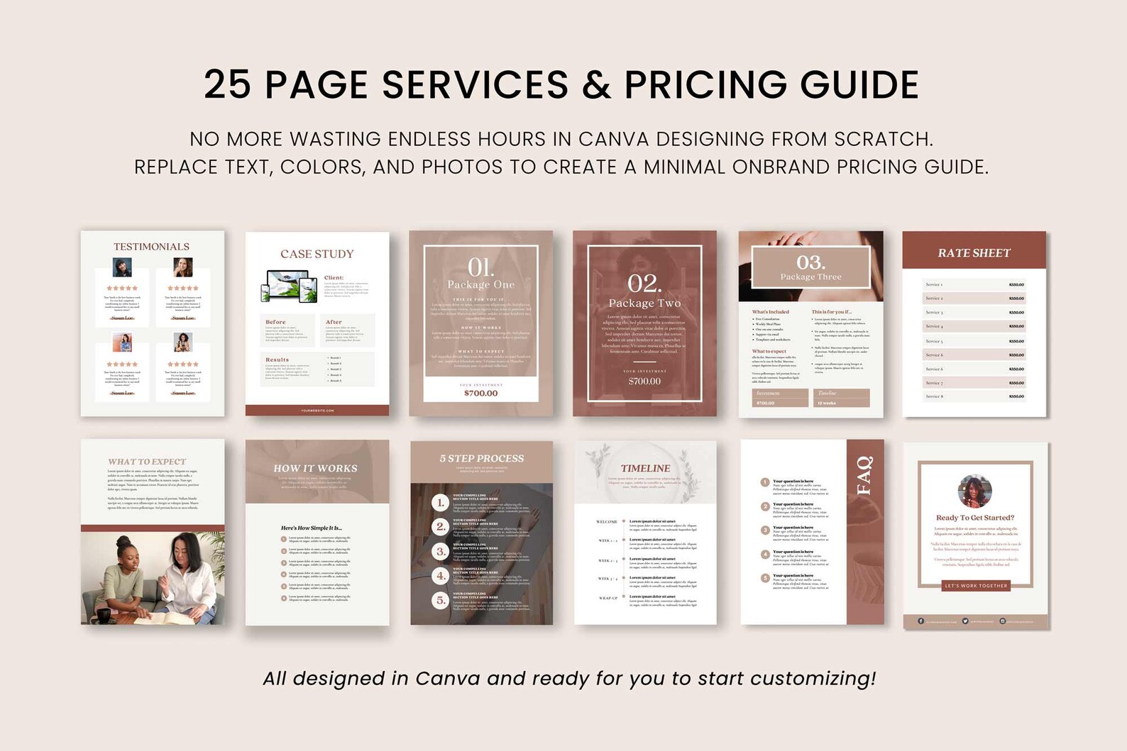 Services & Pricing Guide | Client Brochure Template Canva | Case ...