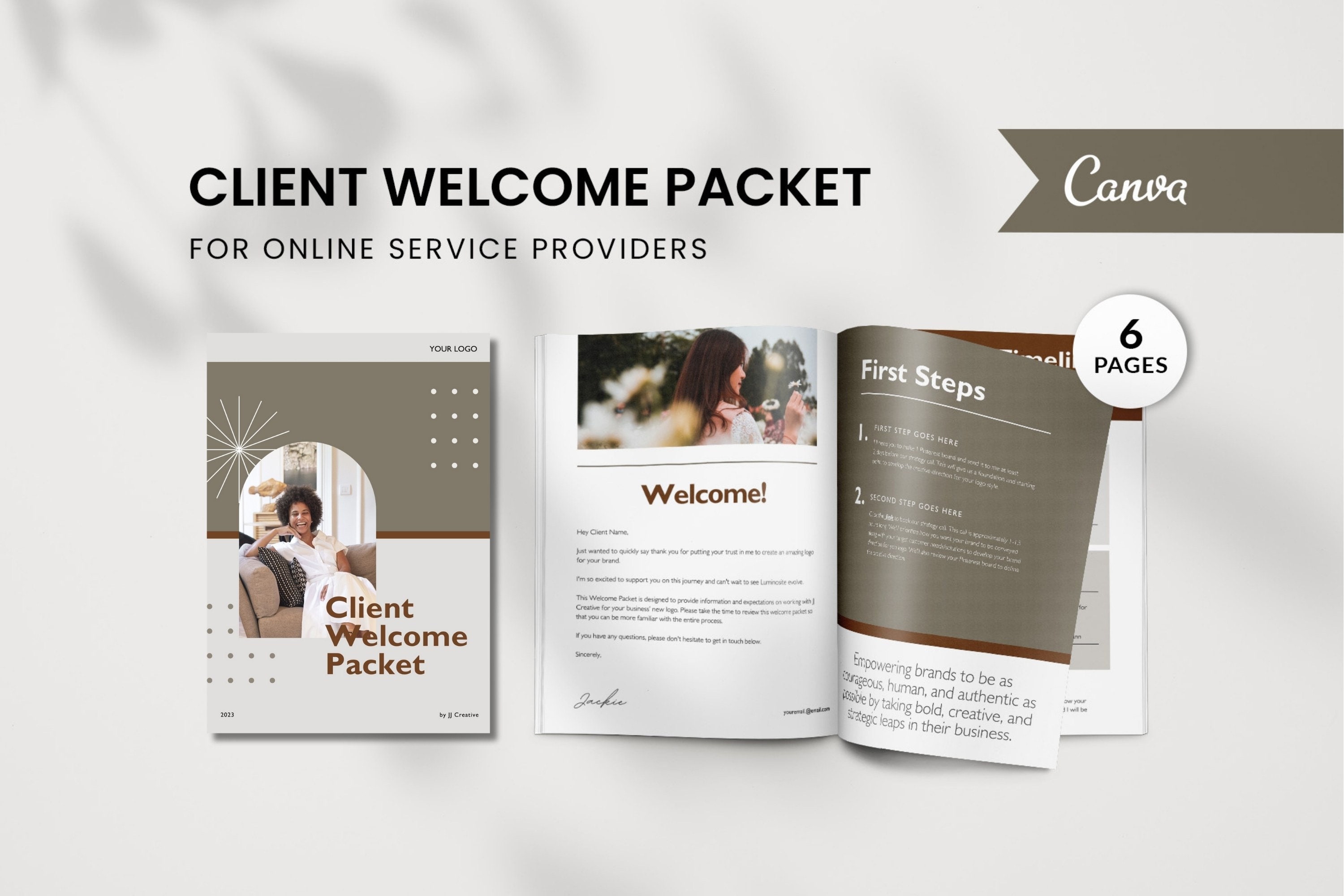 Client Welcome Guide | Client Welcome Packet Template | Editable Canva ...