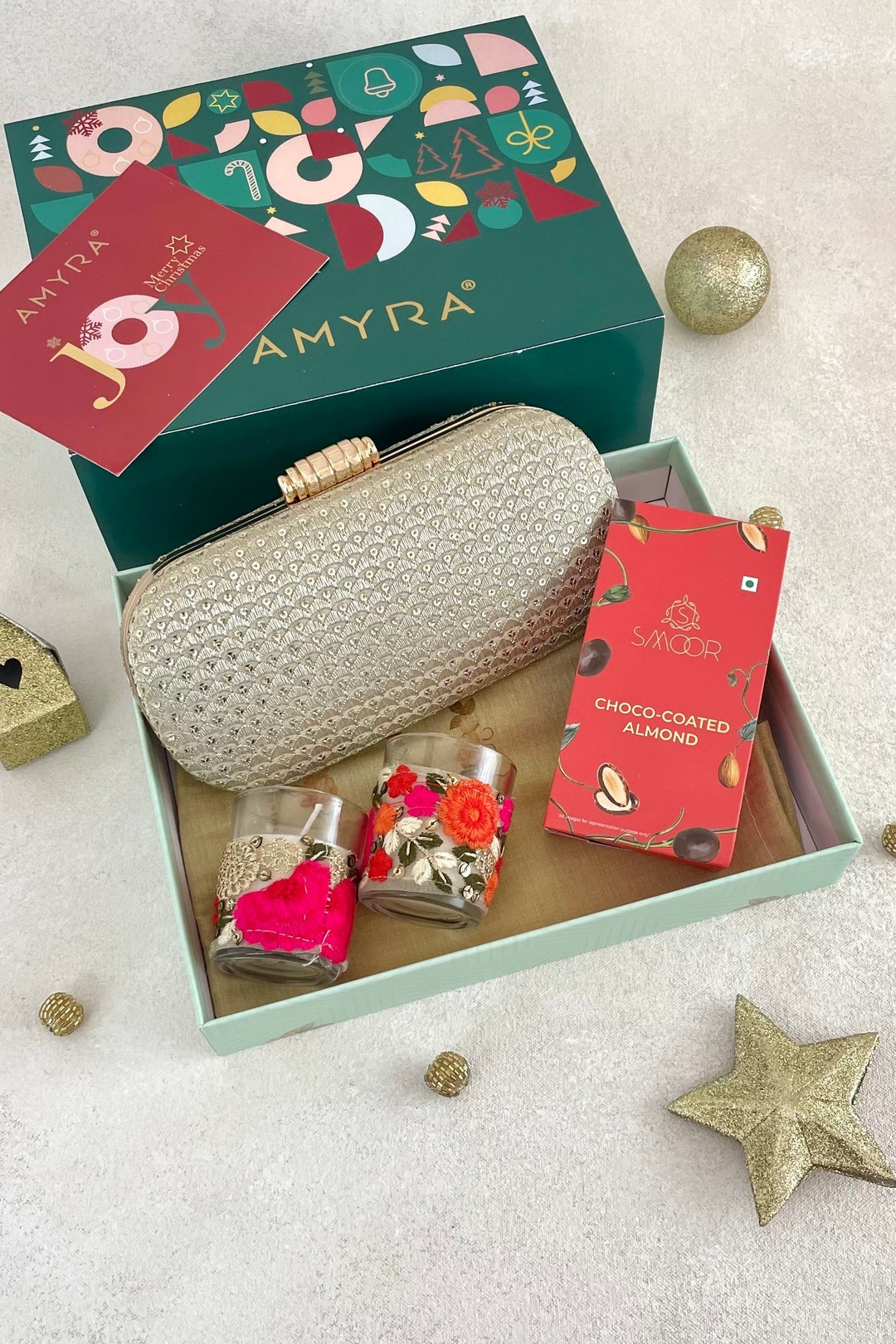 Christmas Hamper Champagne Clutch Floral Candle & Gourmet Box - Etsy