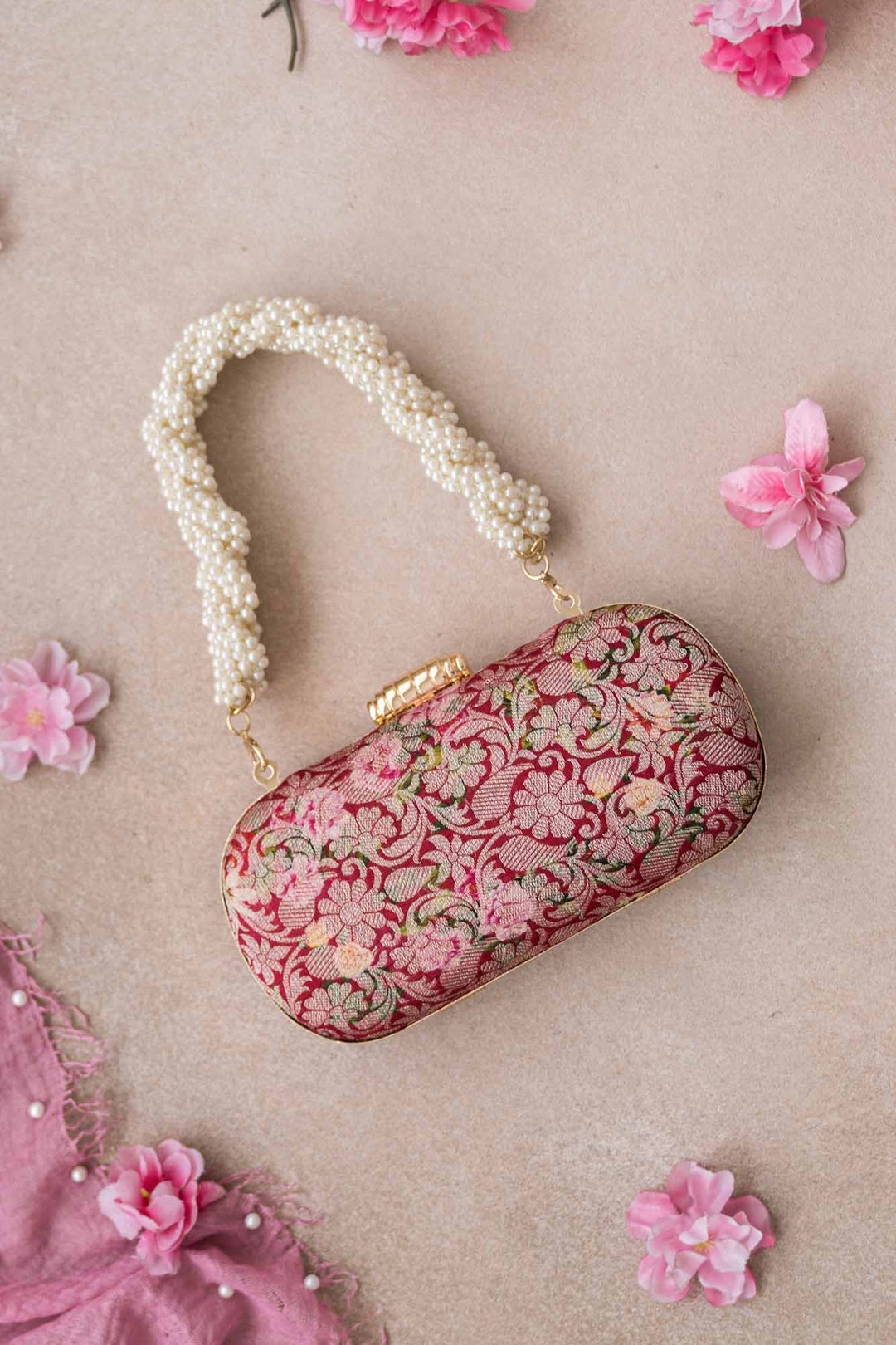 Elora Capsule Clutch Red, Floral Printed Bridal Shower Gifts for Her ...