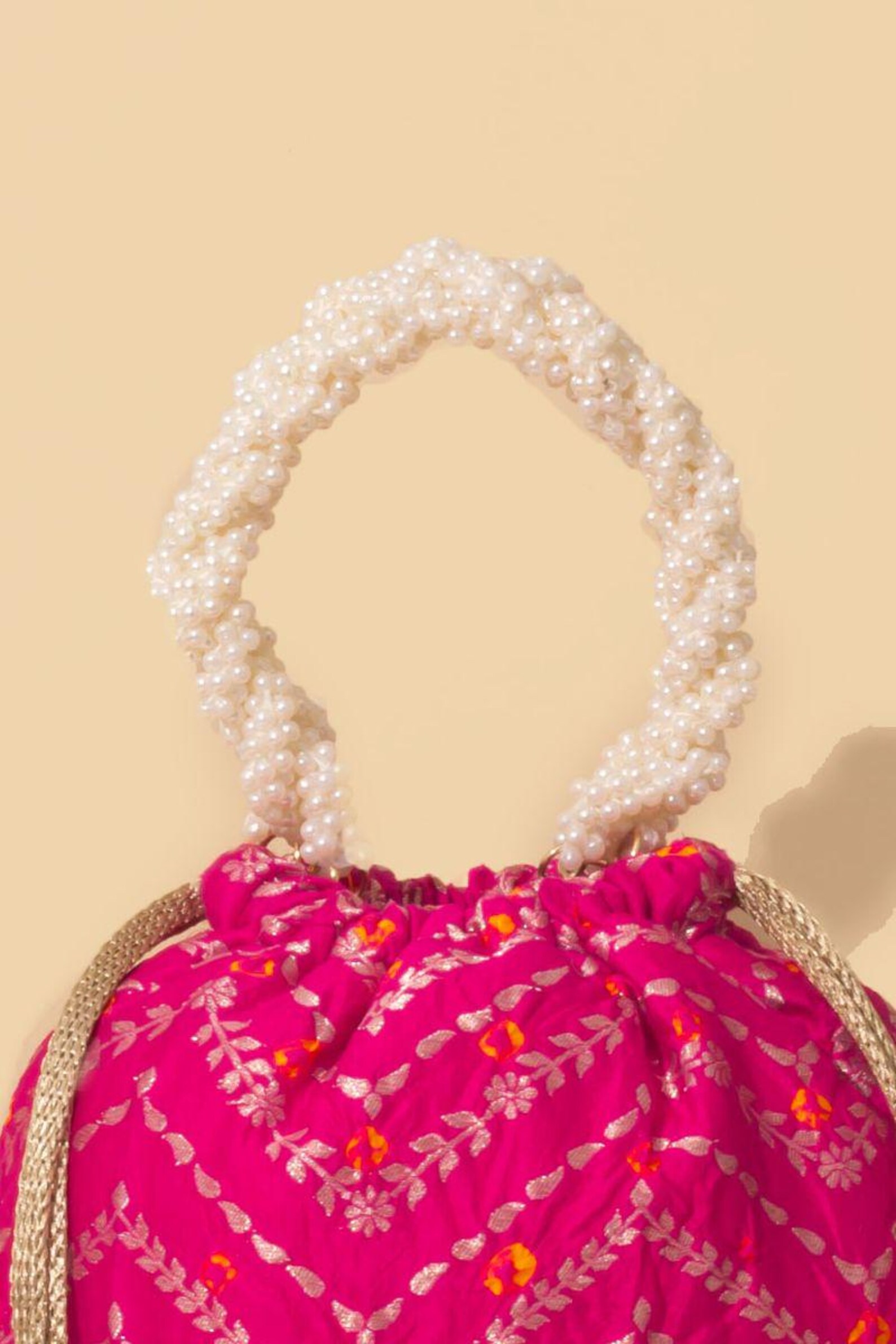 Rumani Bandhani Bucket Bag - Pink, Bold Statement Bags, Hot Pink Bags ...