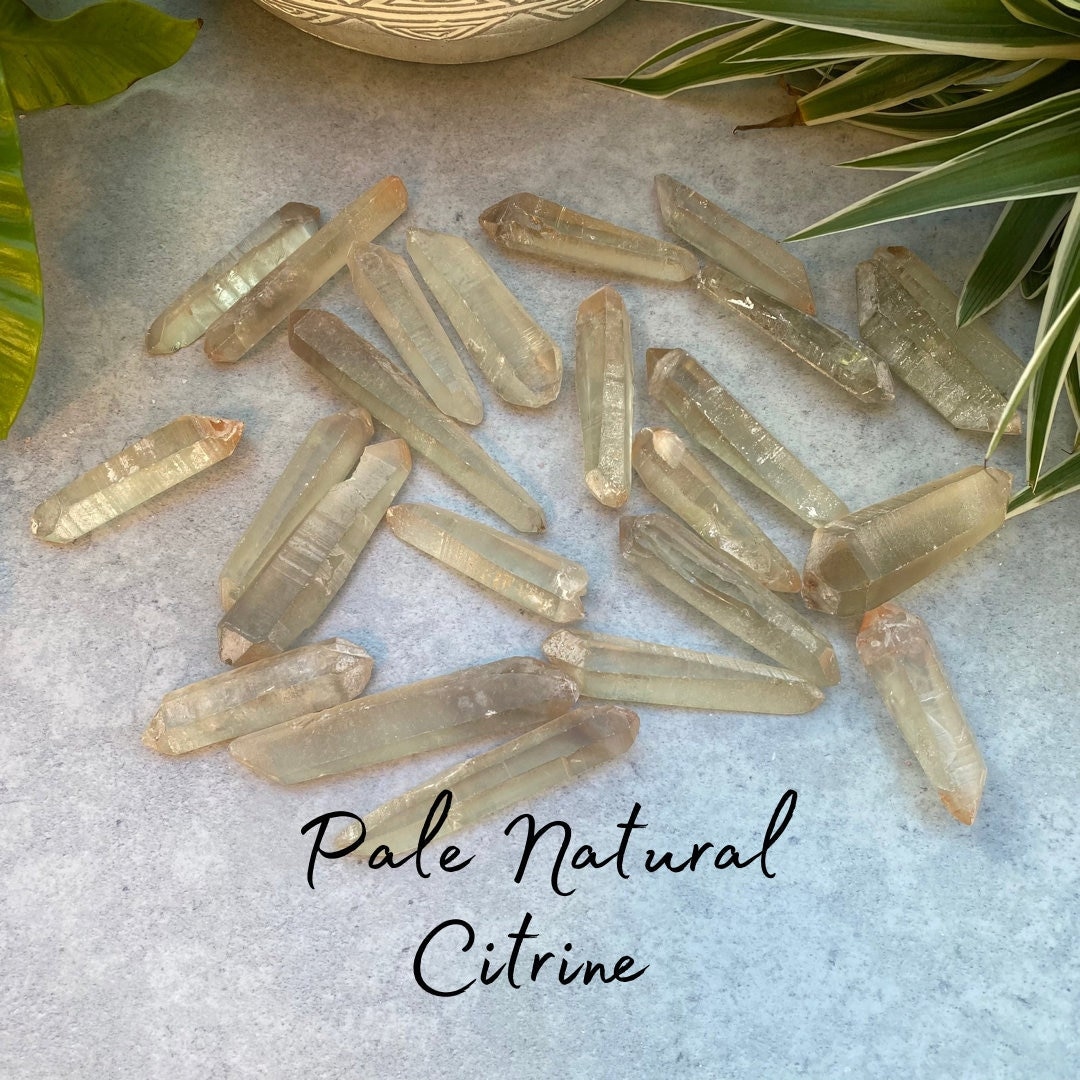 Pale Citrine Natural Crystal - Double Terminated Raw Gemstone - Etsy UK
