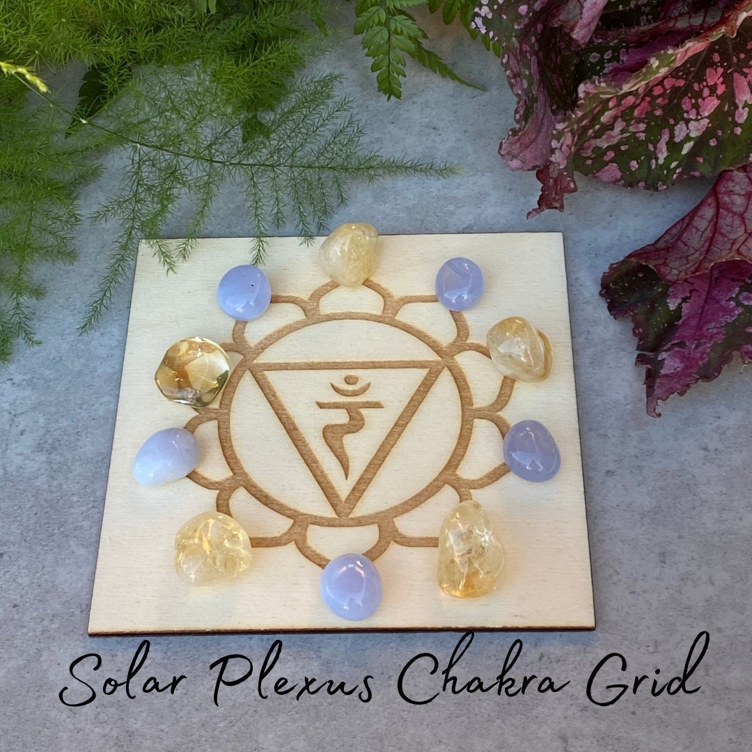 Solar Plexus Chakra Mini Crystal Grid - 11cm - Full Set - Citrine ...