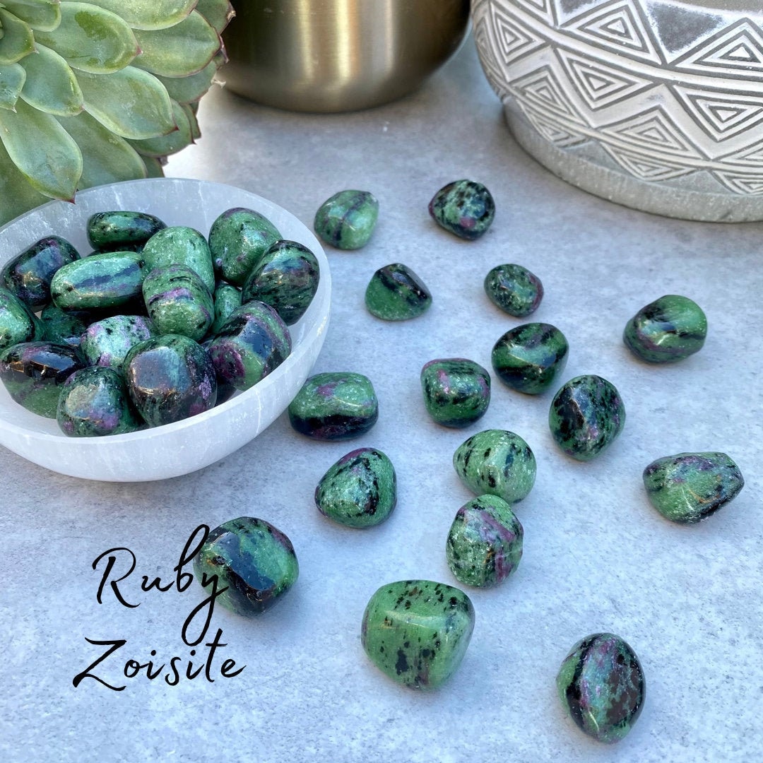 Ruby Zoisite Polished Pebble Crystal - Tumbled Gemstone - Etsy UK