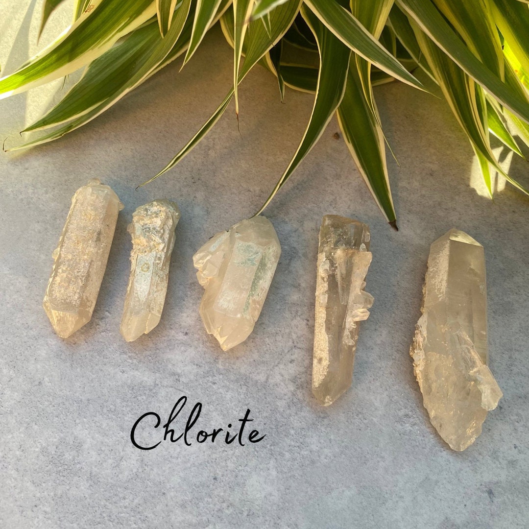 Chlorite Quartz Raw Natural Crystal - Rough Gemstone - Etsy UK