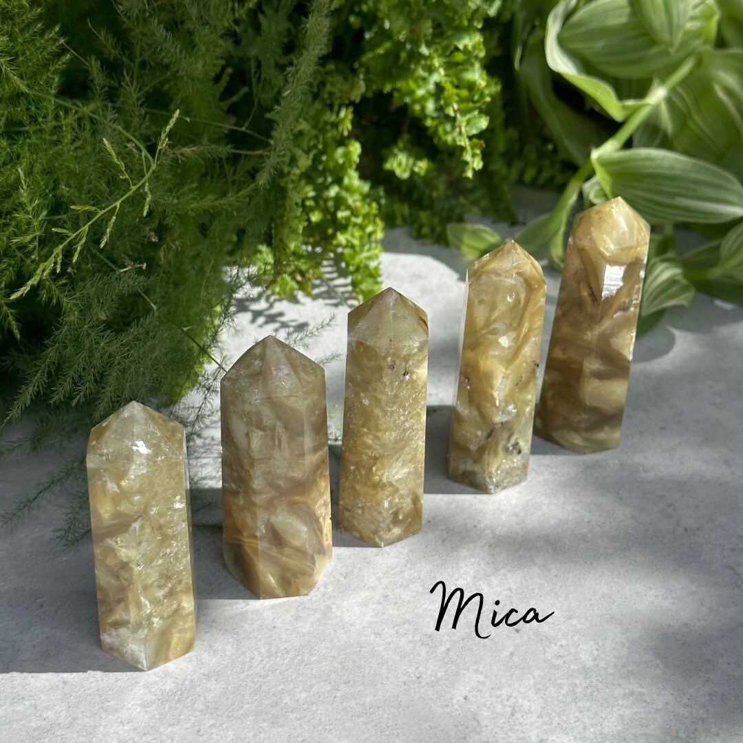 Golden Mica Tower - Polished Crystal - Gemstone - Etsy