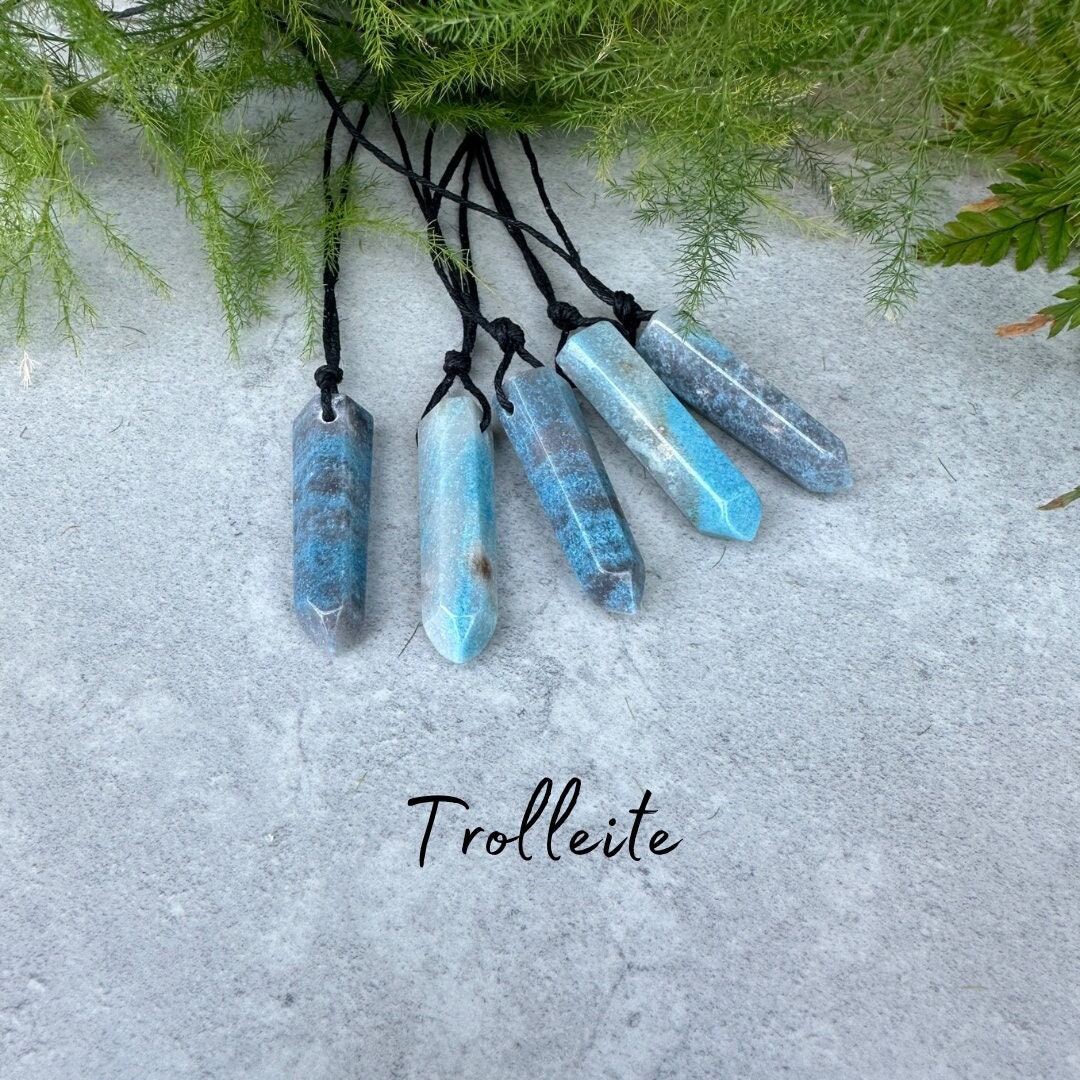 Trolleite Polished Pendant Necklace - Handmade - Adjustable Natural ...