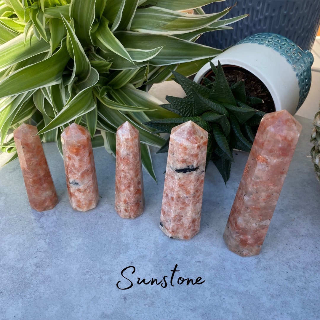 Sunstone Polished Tower - Gemstone Point - Crystal - Etsy