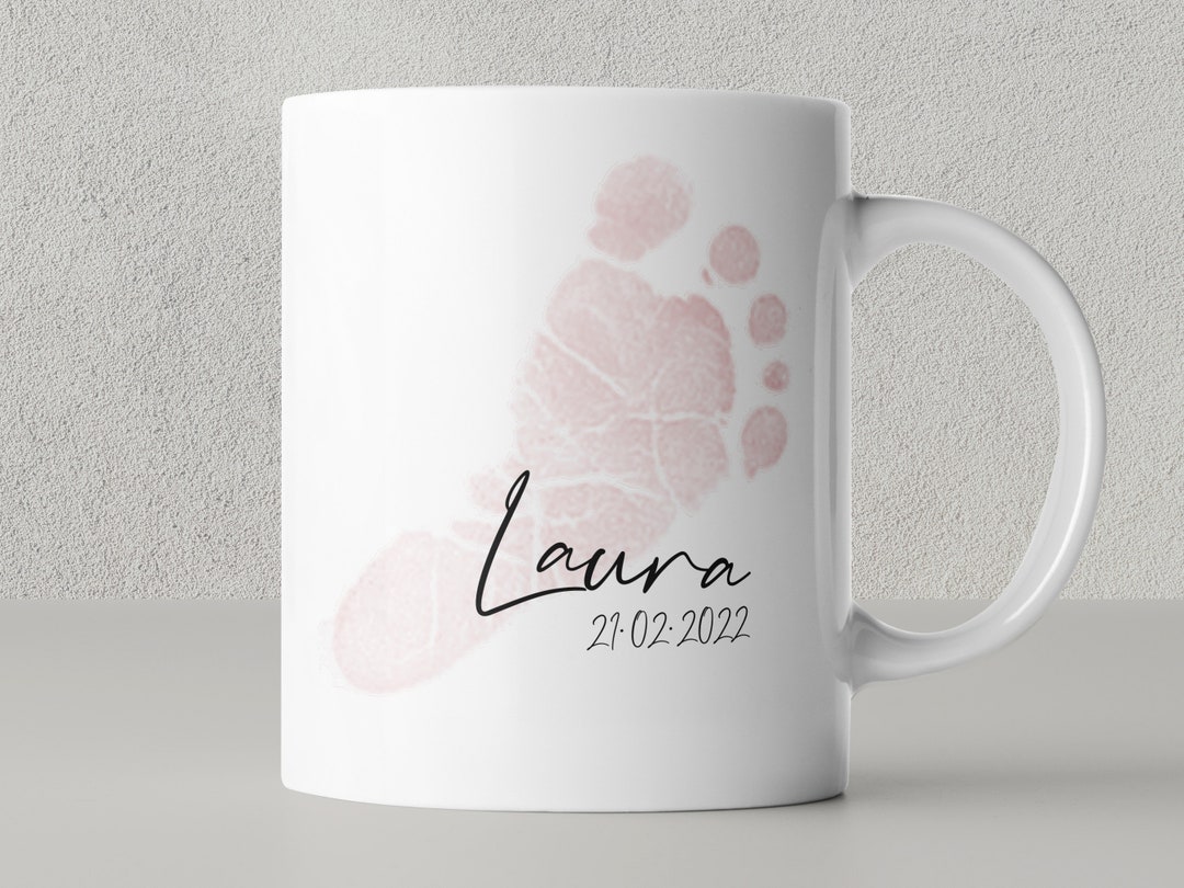 Custom Baby Footprint Mug: Personalized Keepsake Coffee Cup - Etsy