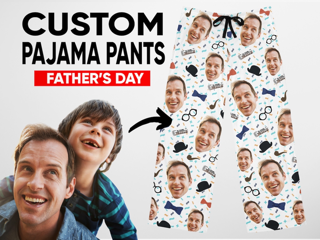 Custom Photo Father's Day Pajama Pants, Funny Personalized Pajama Pants ...