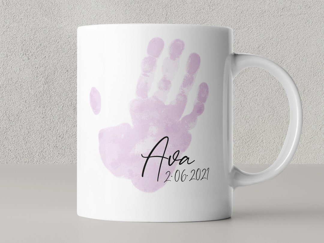 Baby Handprint Custom Mug: Personalized Keepsake Gift - Etsy
