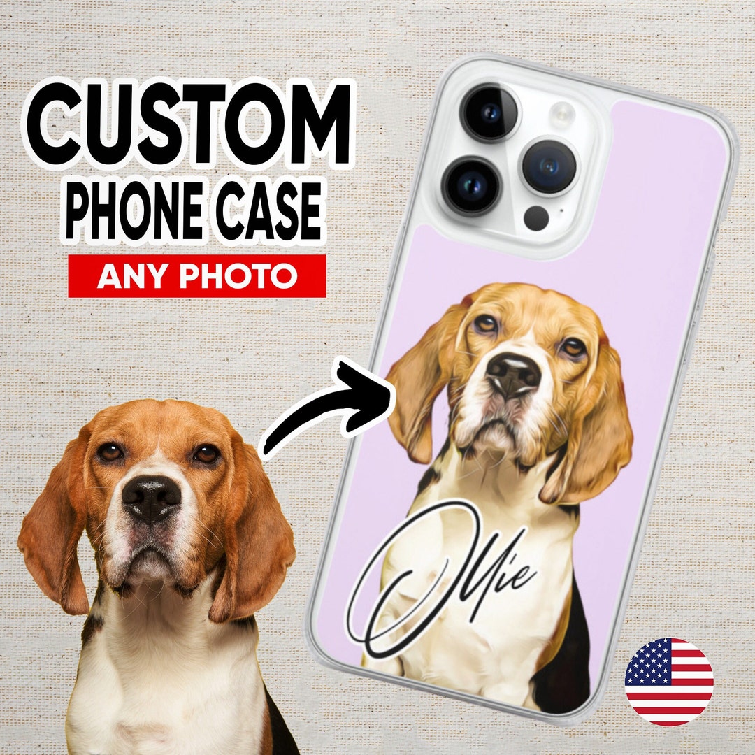 Custom Dog Face Phone Case, Personalized Pet Photo Phone Cover, Cat ...