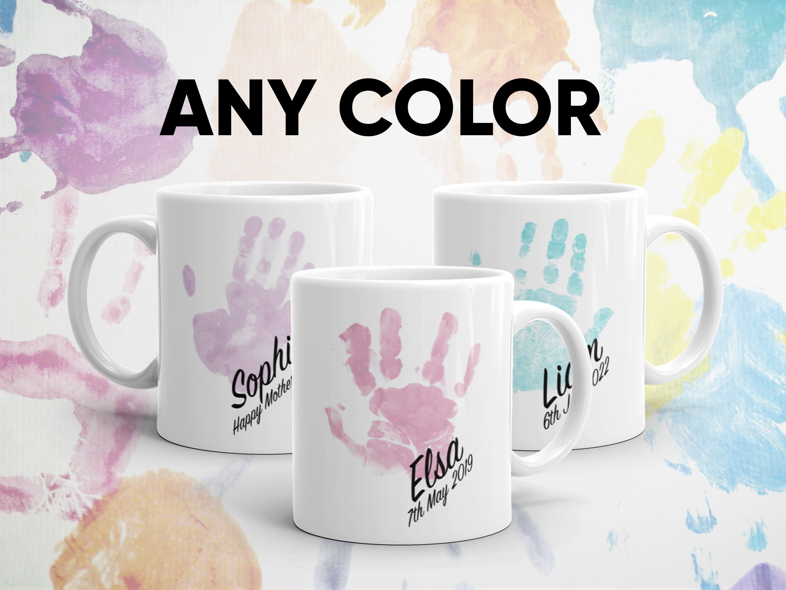 Baby Handprint Custom Mug, Personalized Mother's Day Gift sold by ...