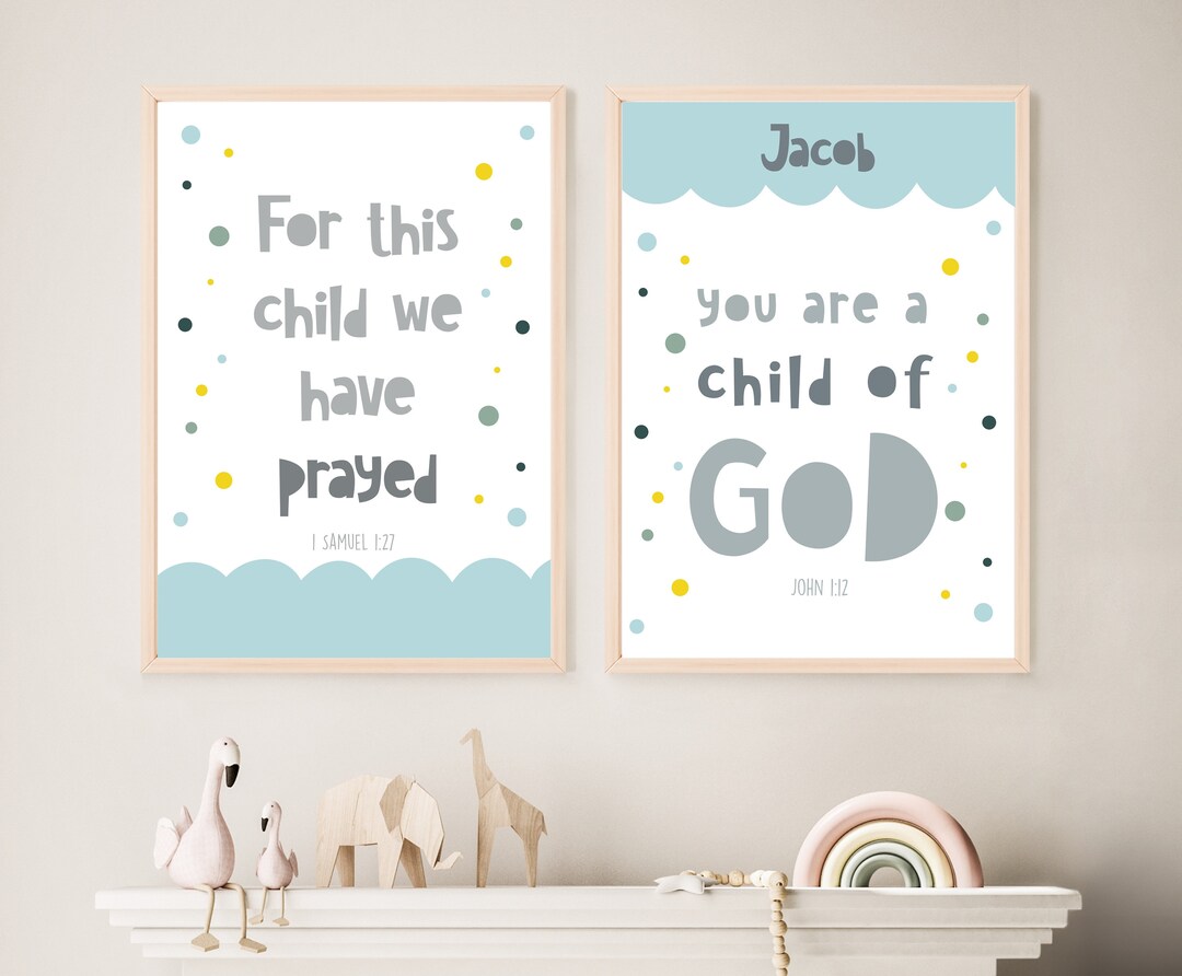 Nursery Wall Art | Bible Verse Decor | Scripture Print | I Am a Child ...