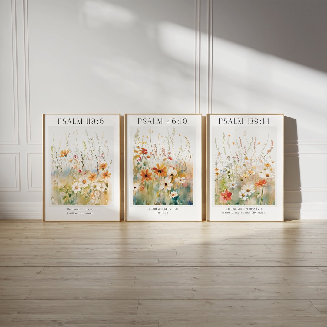 Psalm Printables, Summer Spring Wildflower Field, Psalms 139, Psalm 46 ...